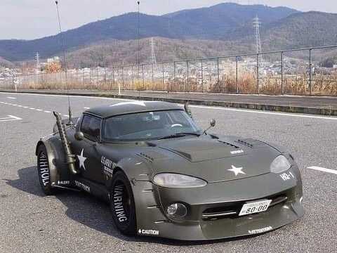 A Four Rear Wheels Dodge Viper